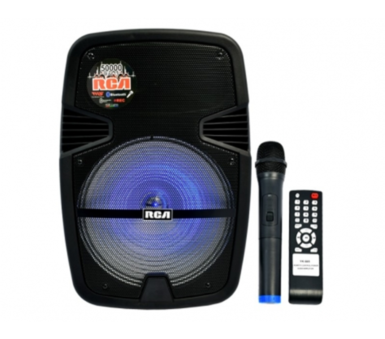 PARLANTE AMPLIFICADO RCA *50 000W* AL-1504 15" TWS USB TF CARD BLUETOOTH RECARGABLE LUCES LED ...